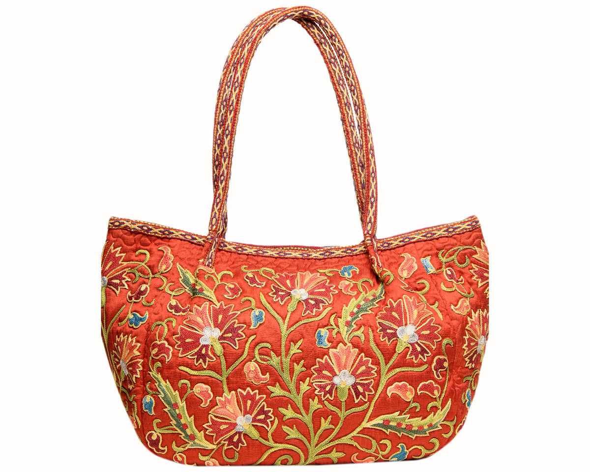 Hand Embroidered Bag in Red– anorliving