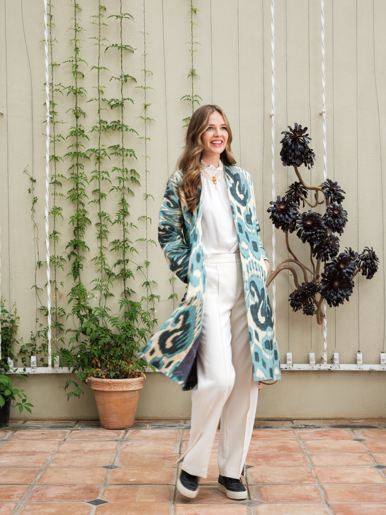 Cotton Ikat Chapan Coat - Blues | Cotton| Ikat Chapan | Luxury Coat ...